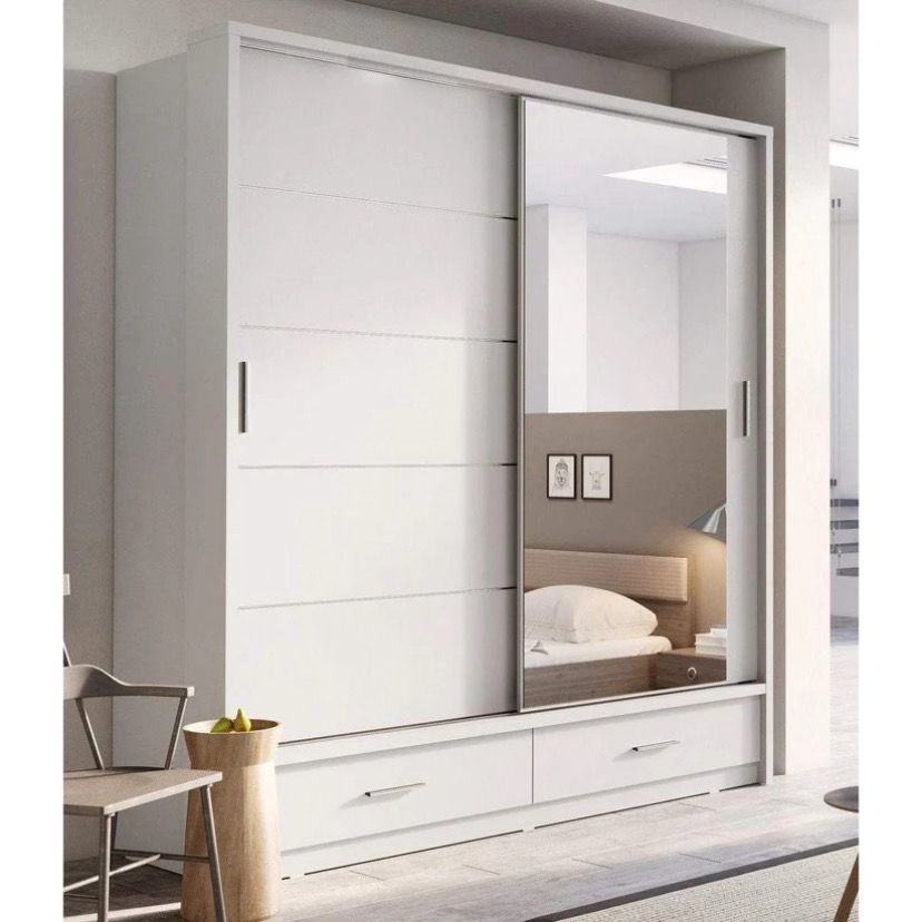 Wardrobe - MDF Wood - White - 160 x 220 cm – Cataloug